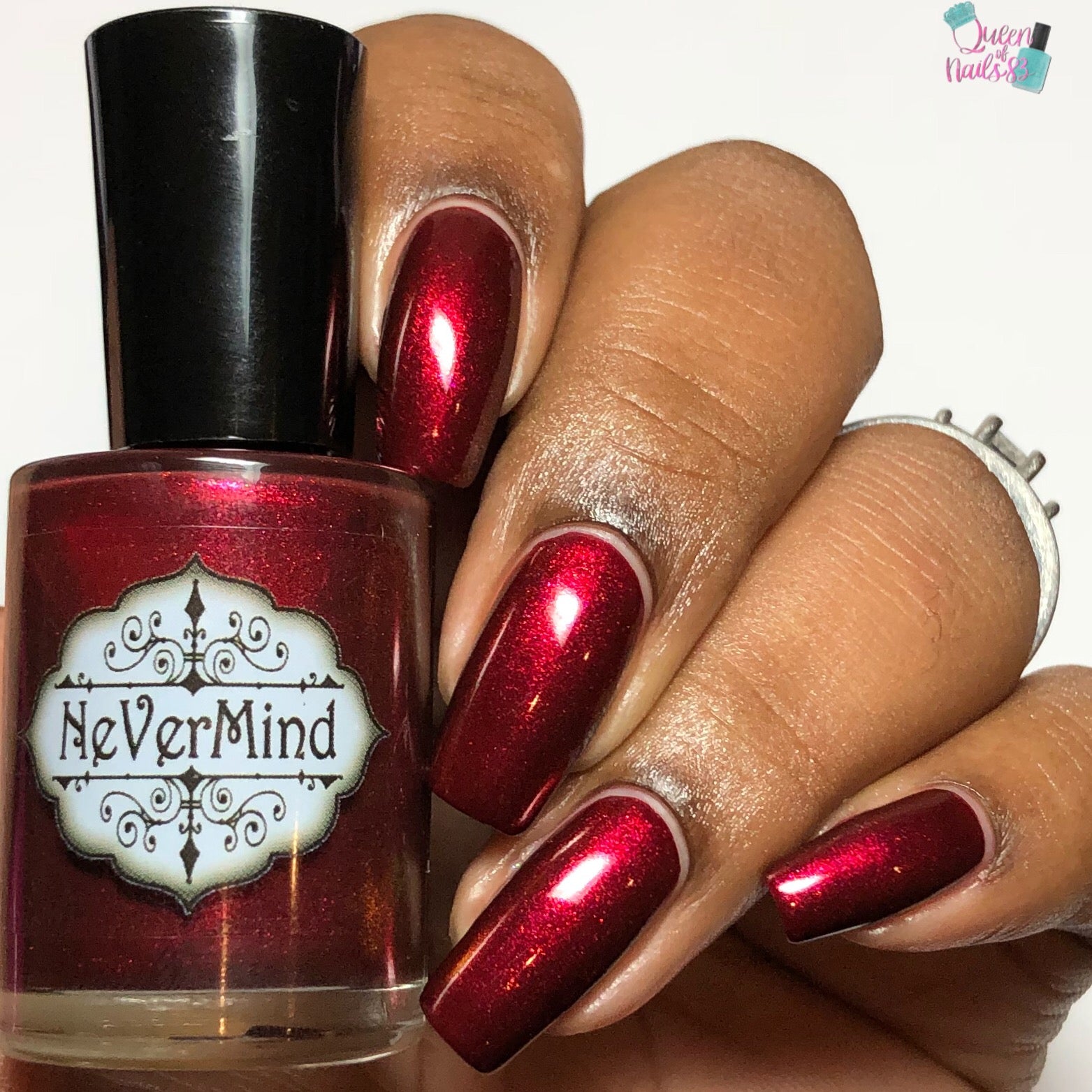 Savage Romance - Deep Red Shimmer Nail Polish – NeVerMind Apothecary