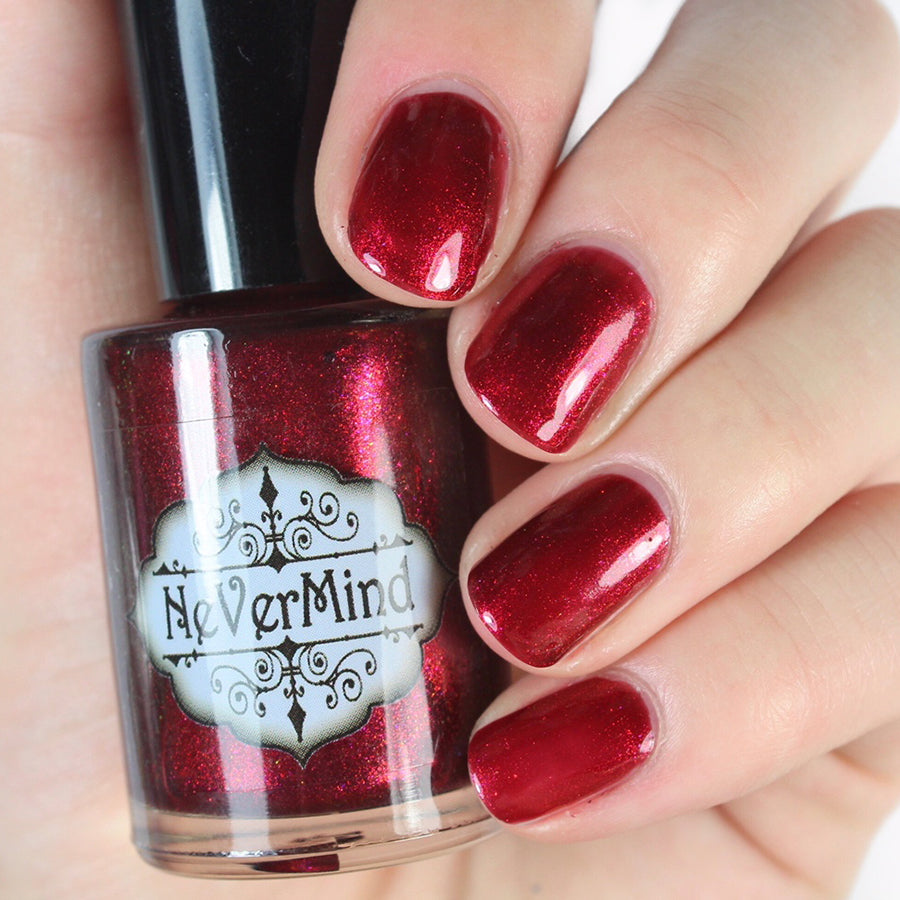 Savage Romance - Deep Red Shimmer Nail Polish – NeVerMind Apothecary